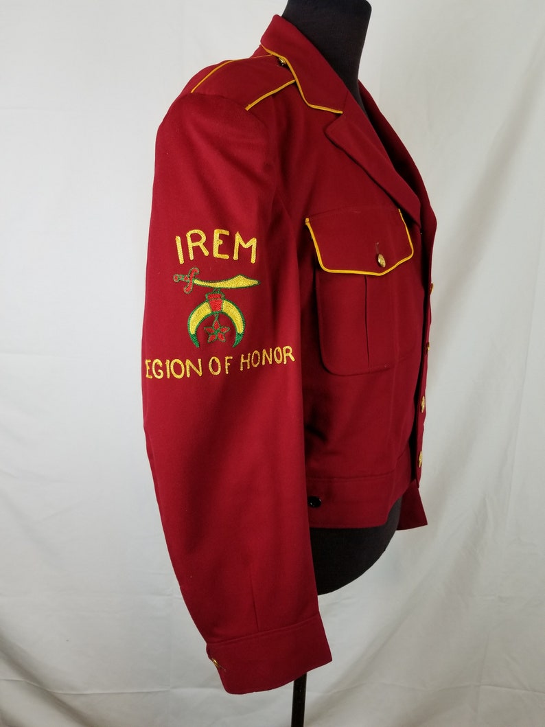 Vintage Irem Shrine Legion of Honor Burgundy Jacket 48 George - Etsy
