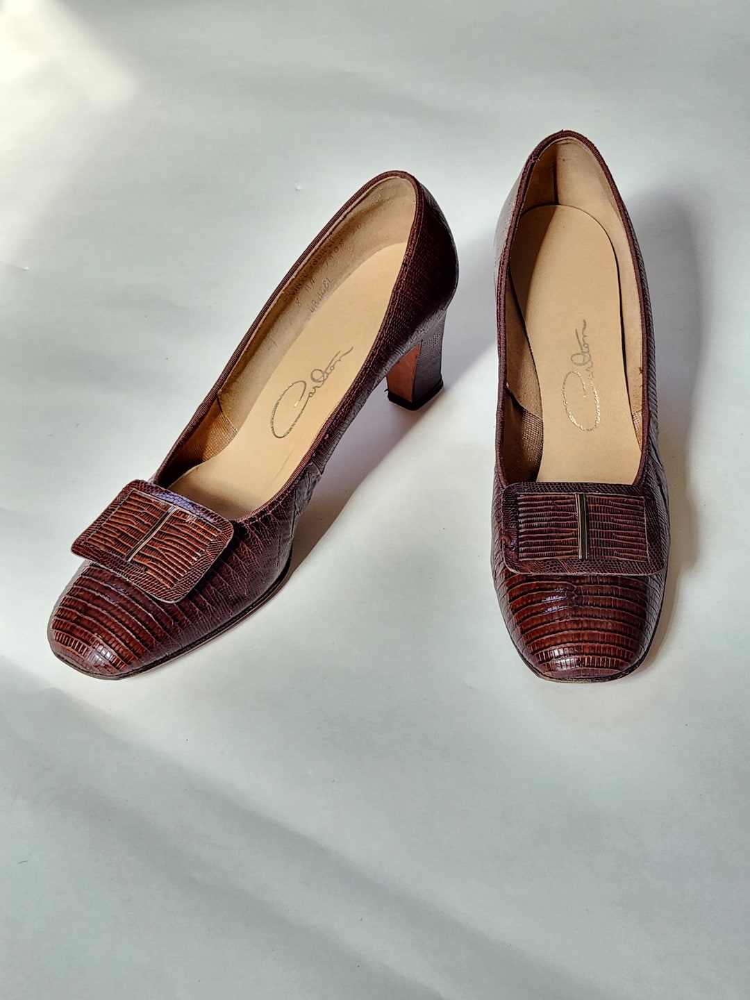 60s 8aa Heels, Ladies Pumps, Brown Leather, Vintage, Carlton, Fit Like ...