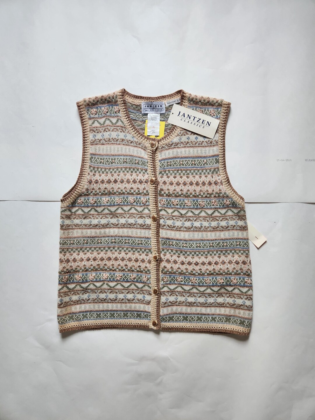 80s Deadstock Vest, New With Tags, Ladies XL, Tan Beige, Jantzen ...