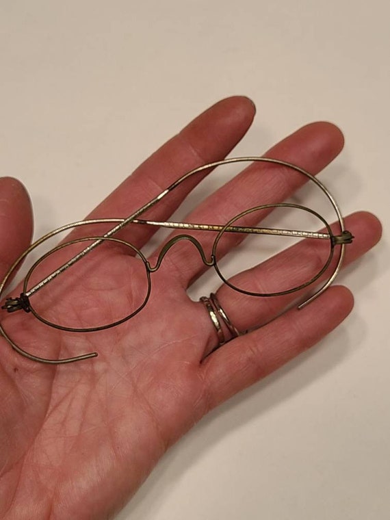 Antique wire rimmed glasses, Ben Franklin style, 1800… - Gem