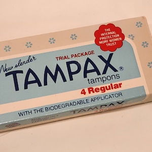 70s Tampons in Original Box, New, Prop Feminine Hygiene, Tampax, 4 ...