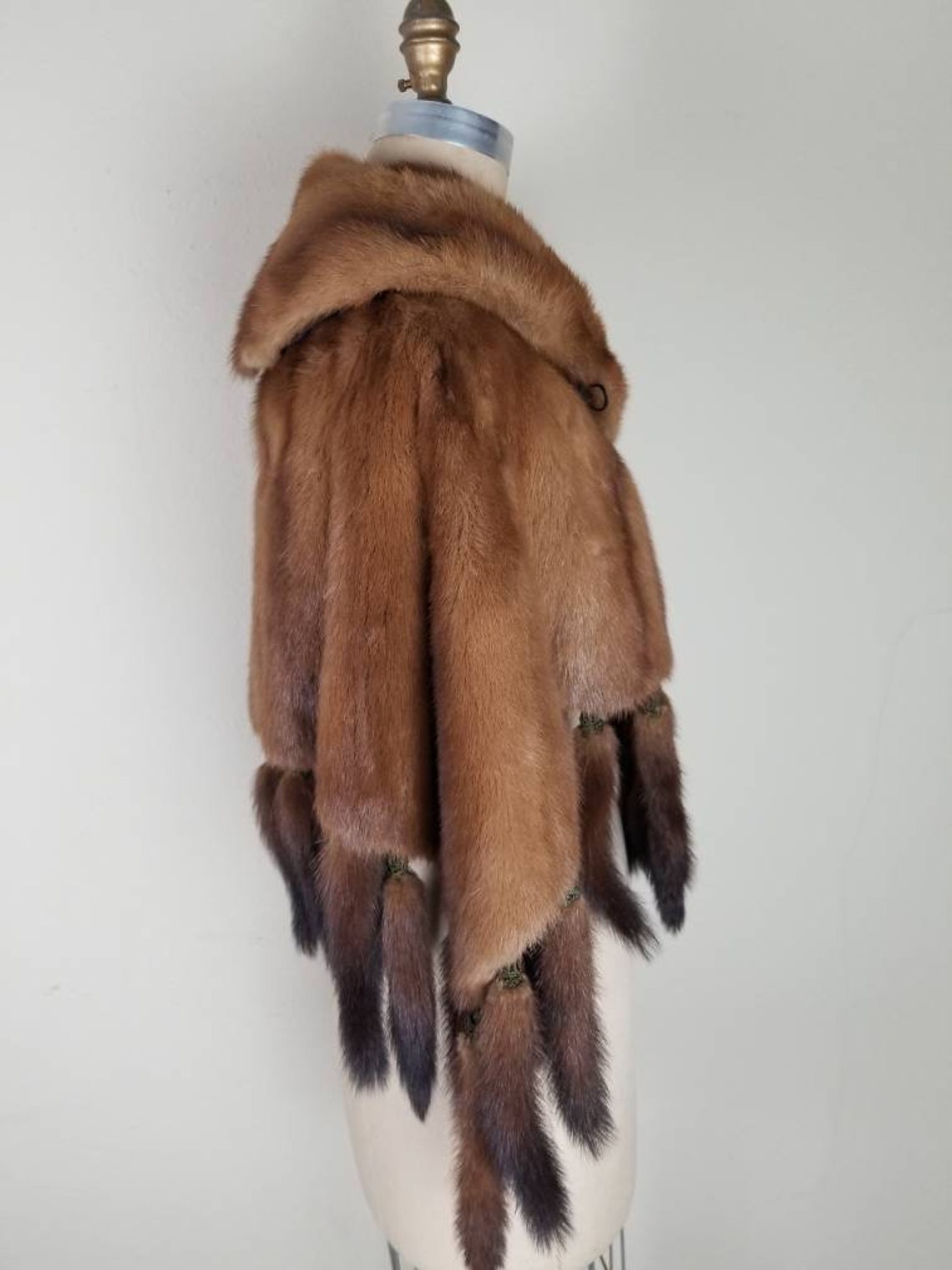 Mink Cape With Tails Vintage Fur | Etsy