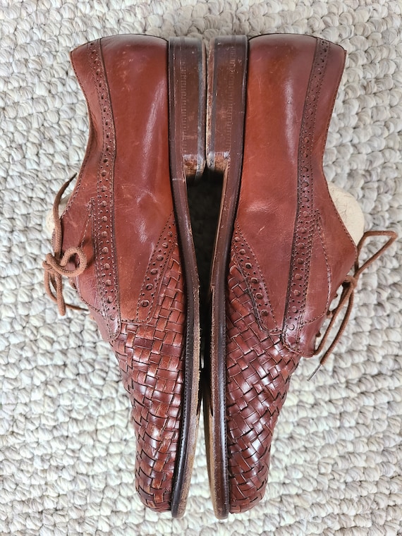 80s Italian mens loafers, island style, leather and w… - Gem