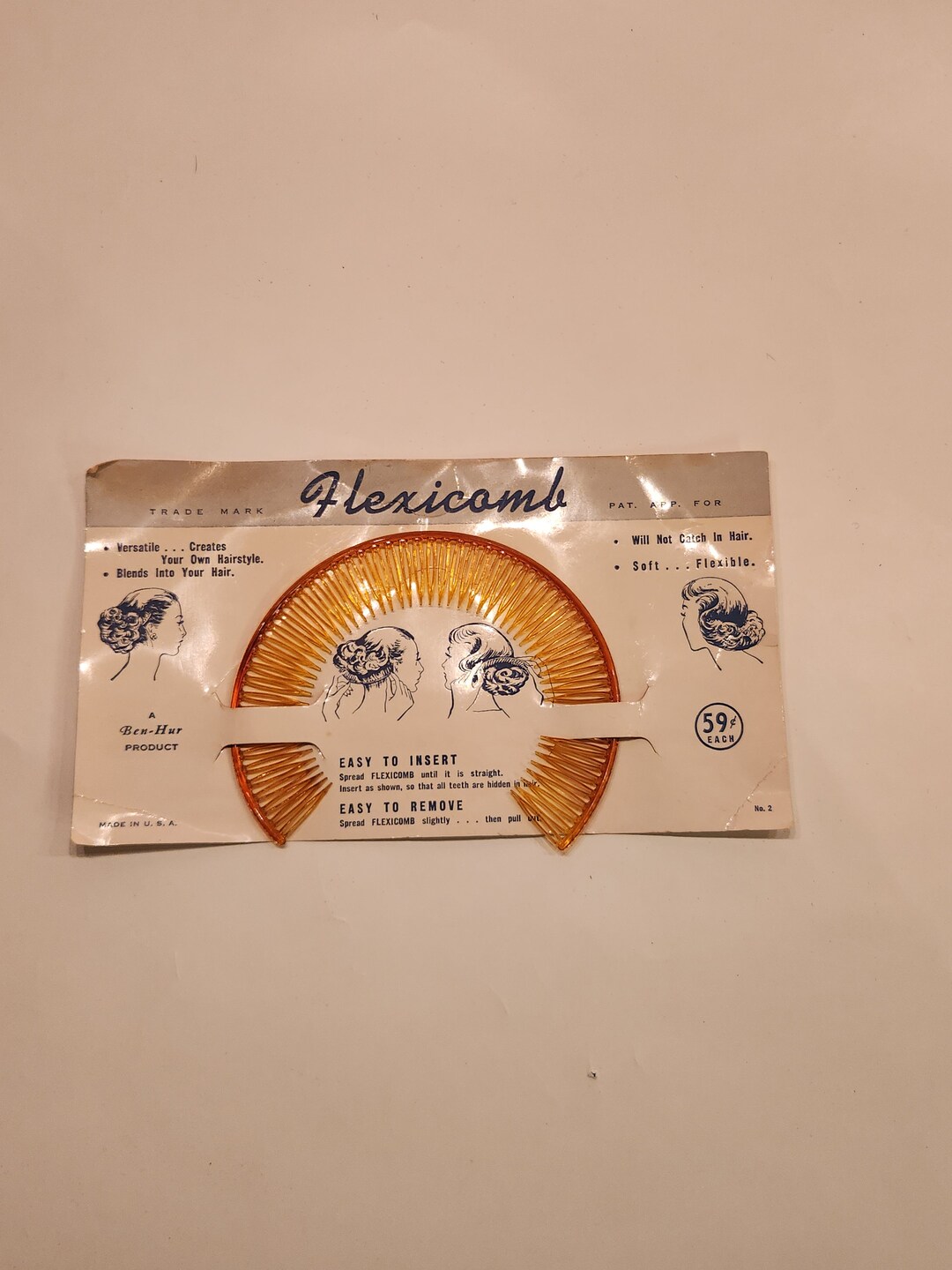 30s 40s Flexicomb, Hair Comb, Works to Create Vintage Hairstyles - Etsy