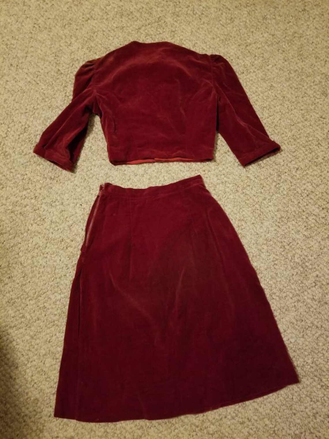 Vintage Velvet Girls Two Piece Dress Set, Victorian Style, Velveteen - Etsy
