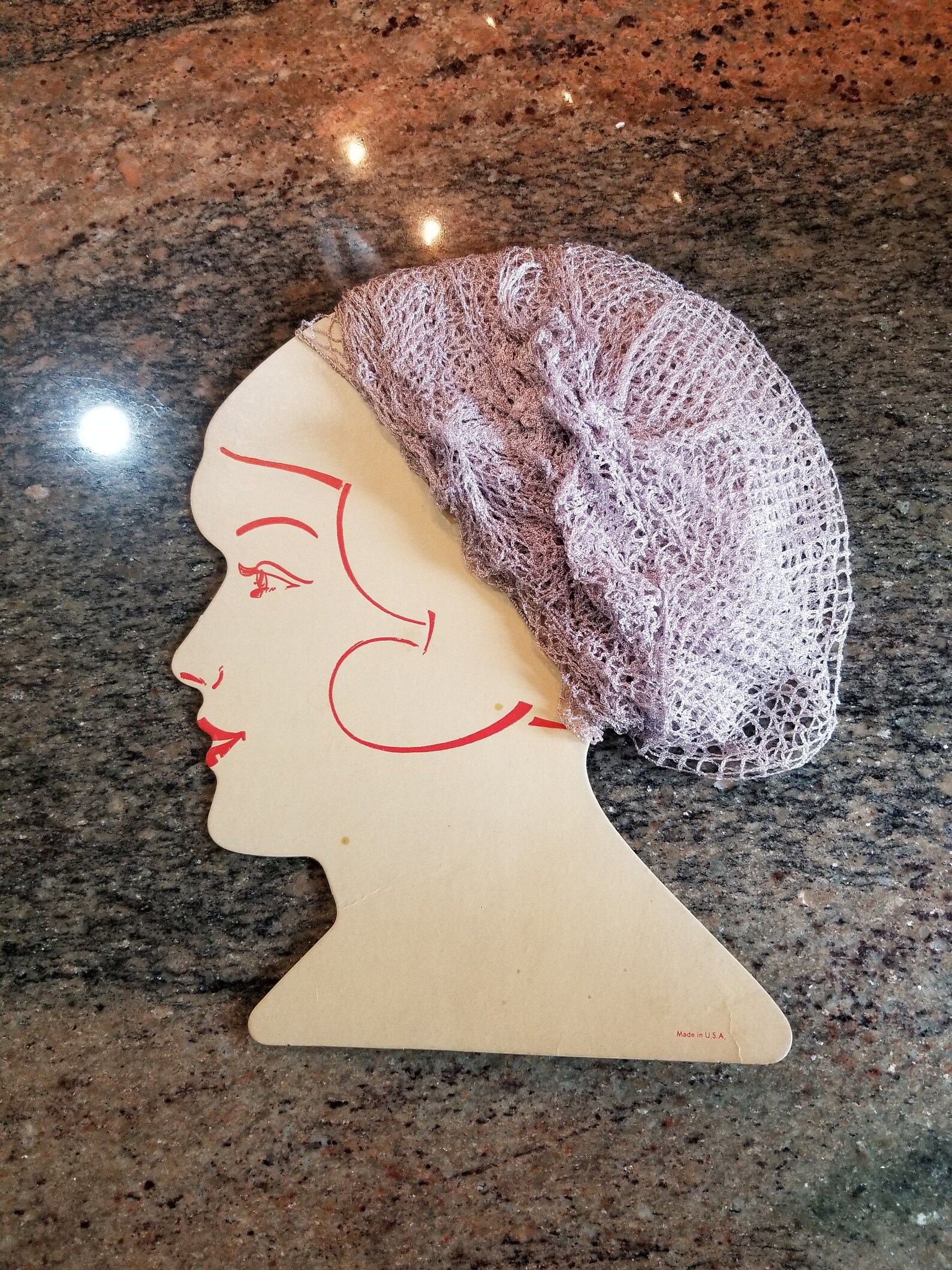 Vintage Hair Net Display With 10 Hairnets Grey - Etsy