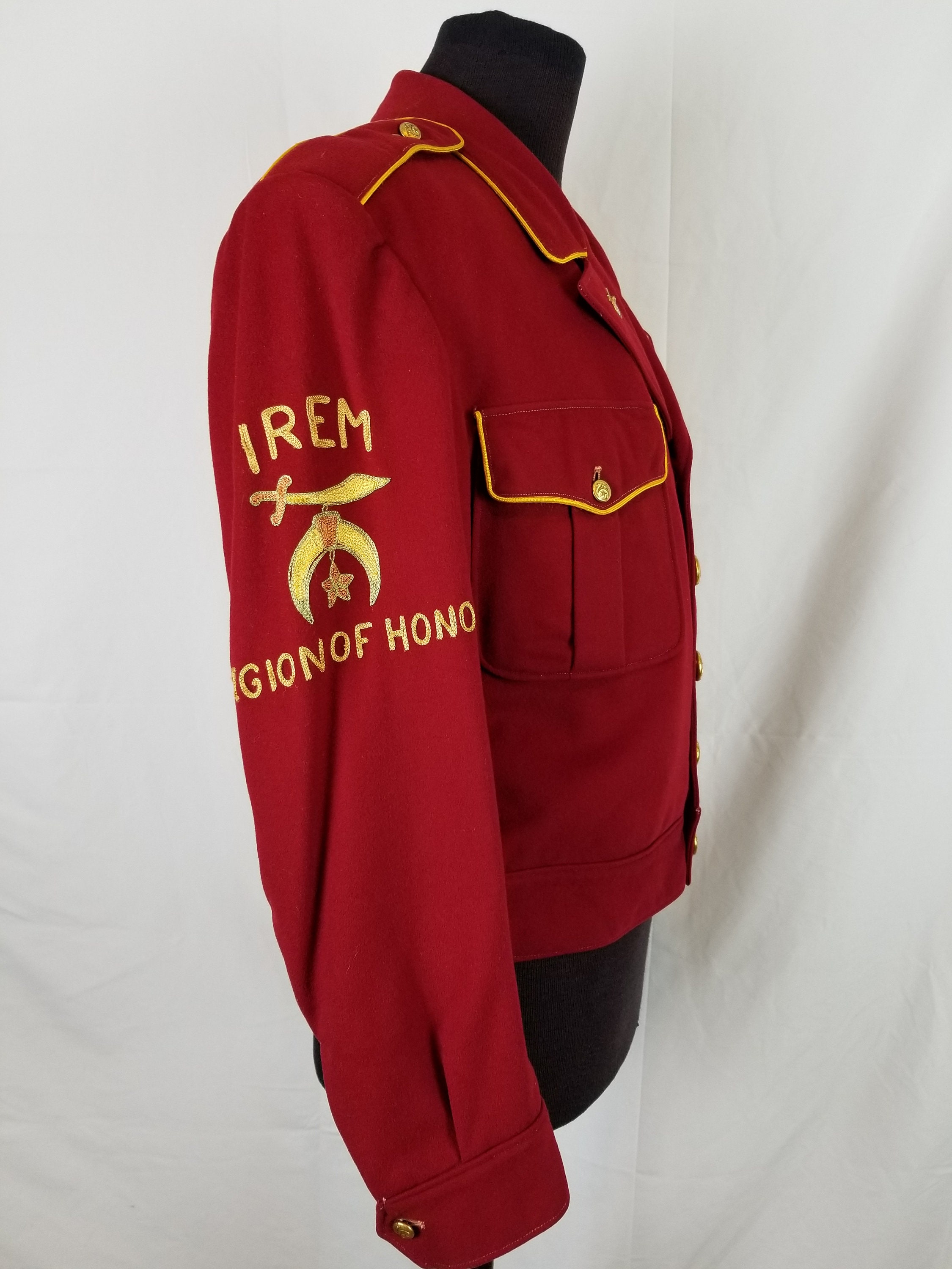 Vintage Irem Shrine Legion of Honor Burgundy Jacket 42 A.W. Gery - Etsy