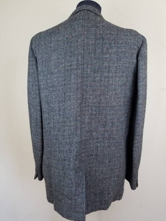 50s Harris Tweed, mens grey wool sportcoat, blazer, g… - Gem