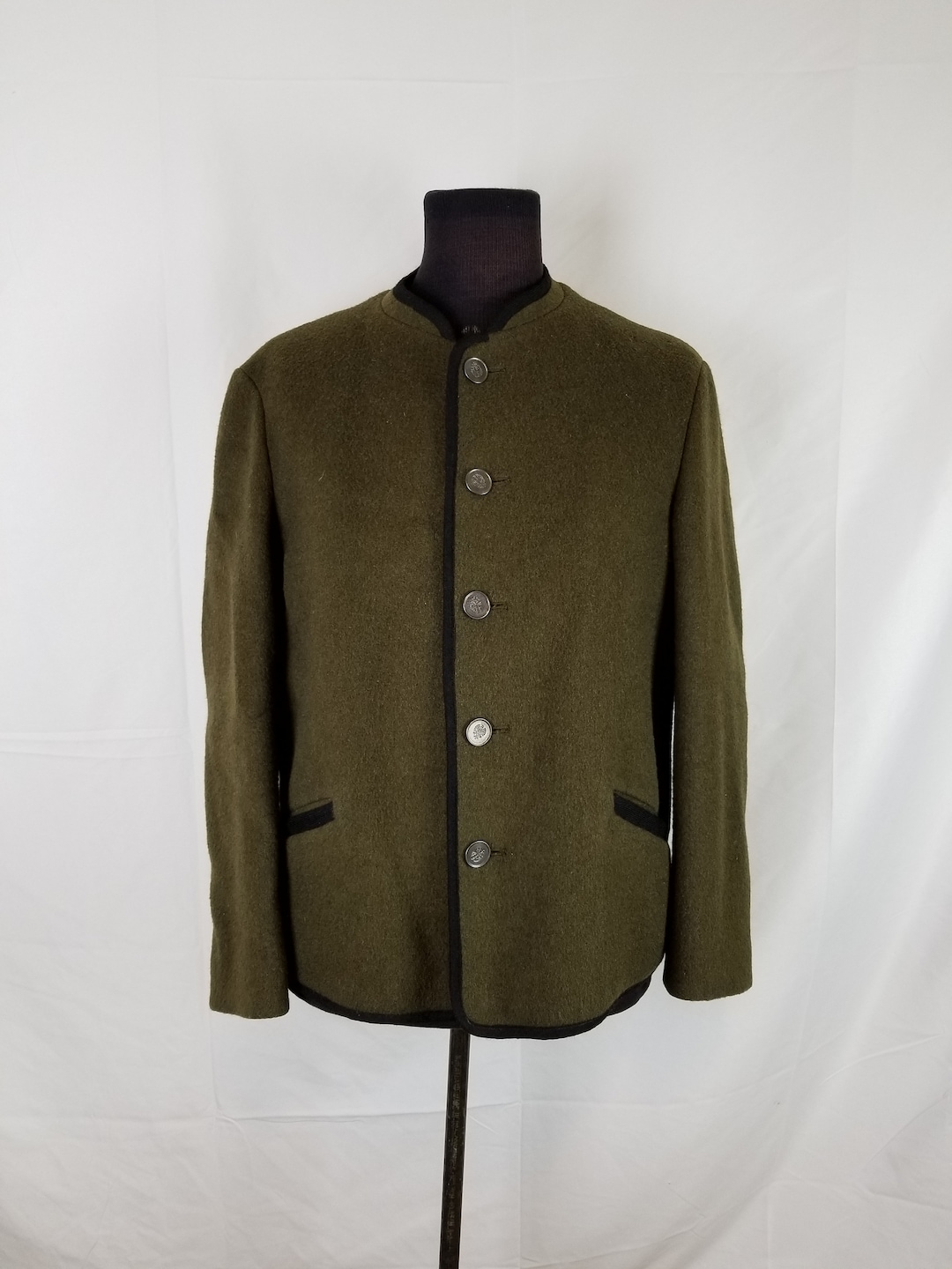 Vintage German Wool Coat, Lederhosen Style, Oktoberfest, Munich Green ...