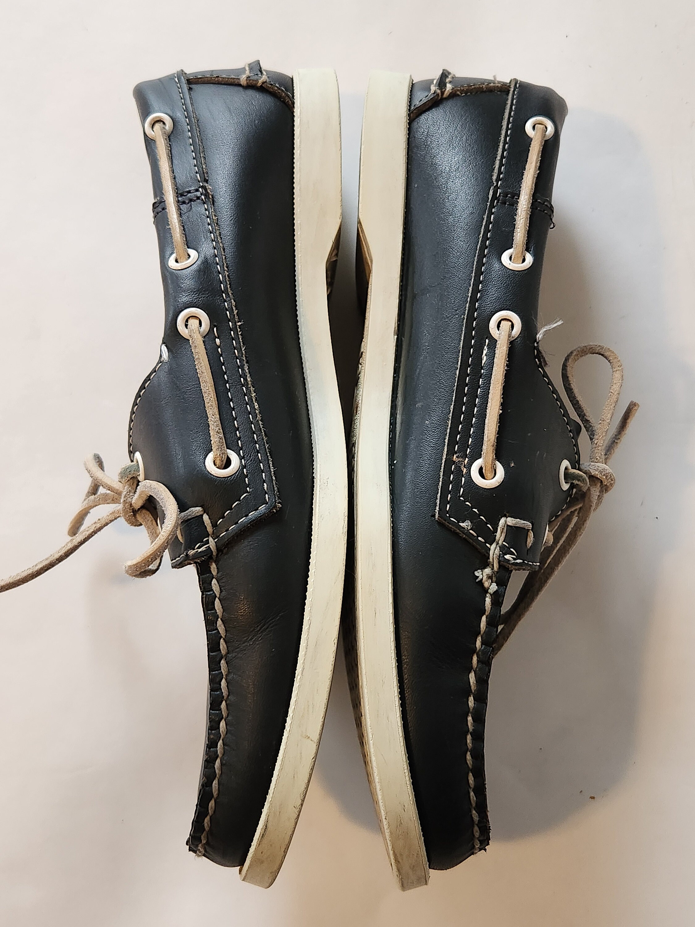 10 Mens 80s Sebago Docksiders, Very Dark Navy Blue Leather With White ...