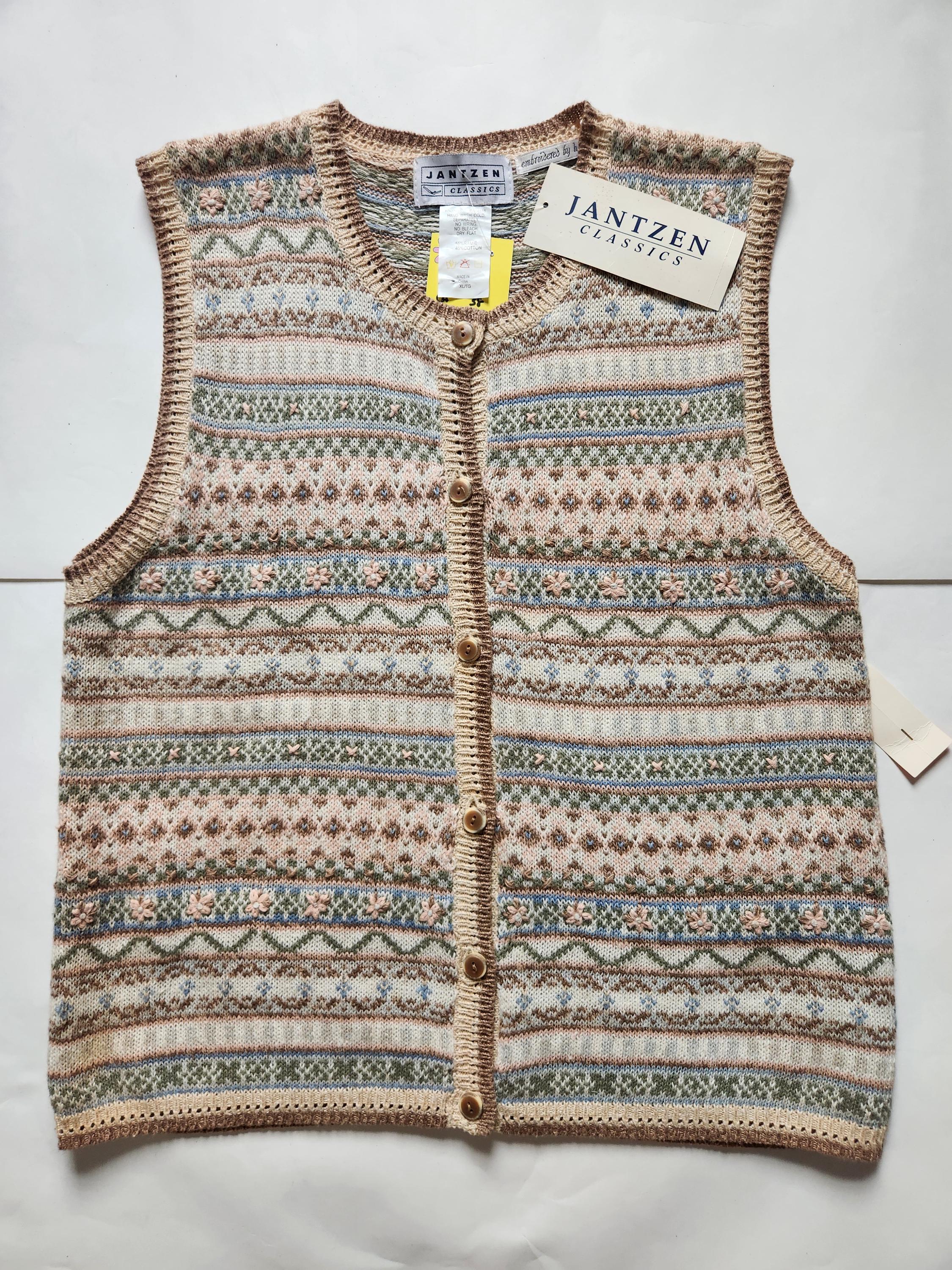 80s Deadstock Vest, New With Tags, Ladies XL, Tan Beige, Jantzen ...