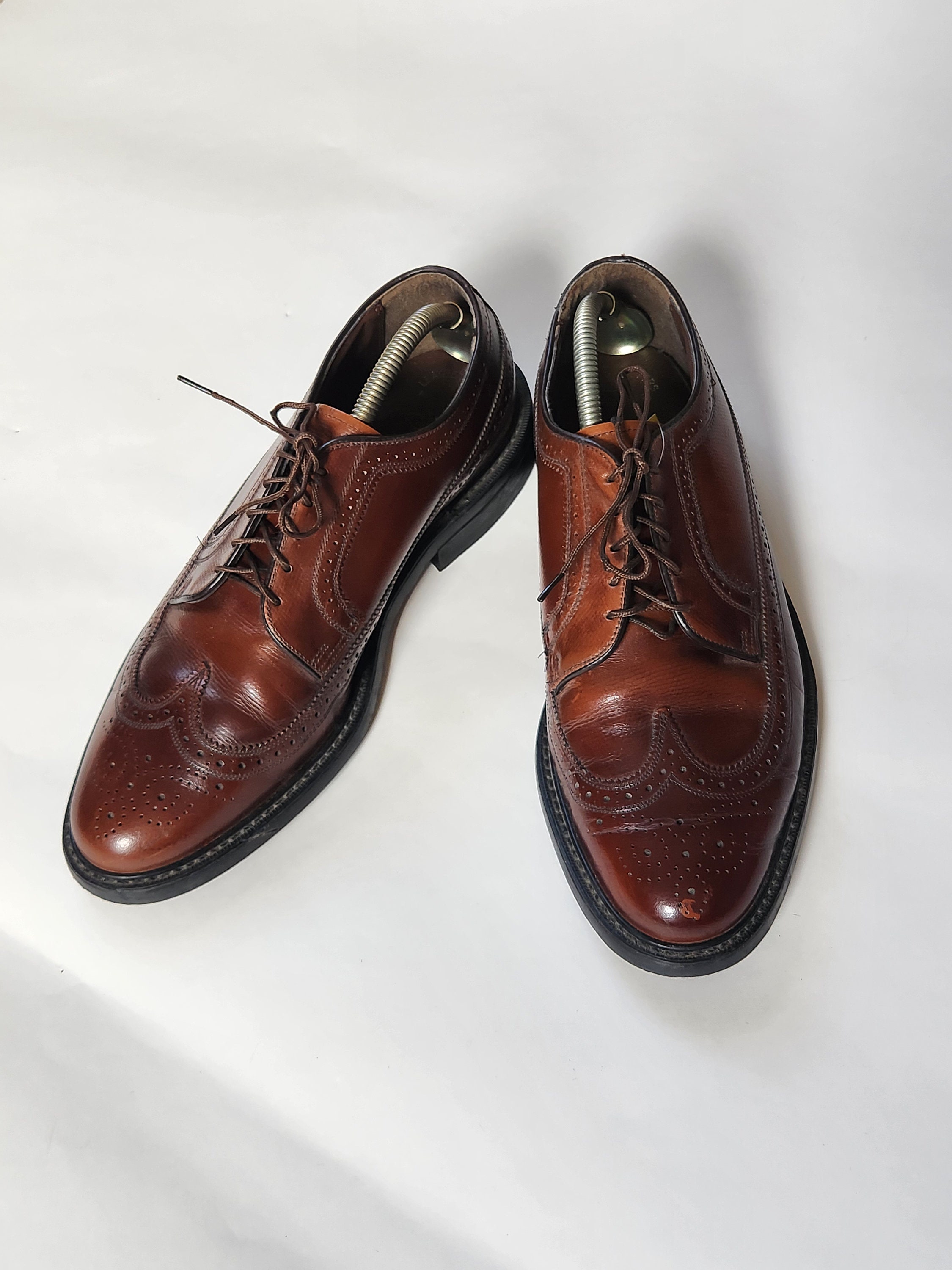 Vintage Wingtips, 10 1/2, Mens Brown Lace up Shoes, Brown Wing Tips ...