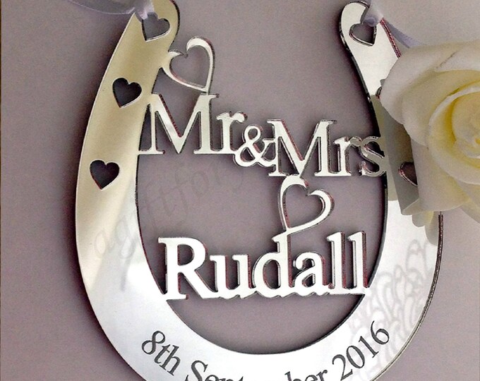 H18 Personalised Wedding Horseshoe. Wedding Keepsake. Gift for Bride ...