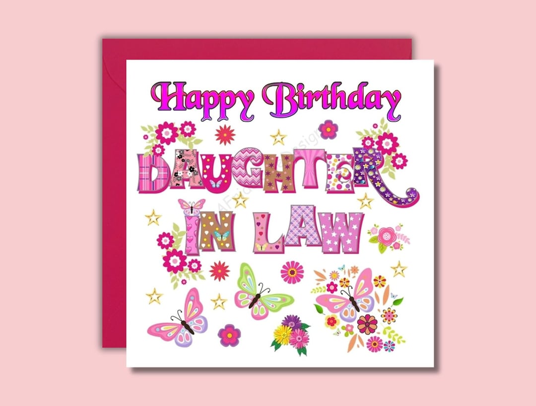 Happy Birthday Daughter in Law Greeting Card. Family Card. Daughter in ...