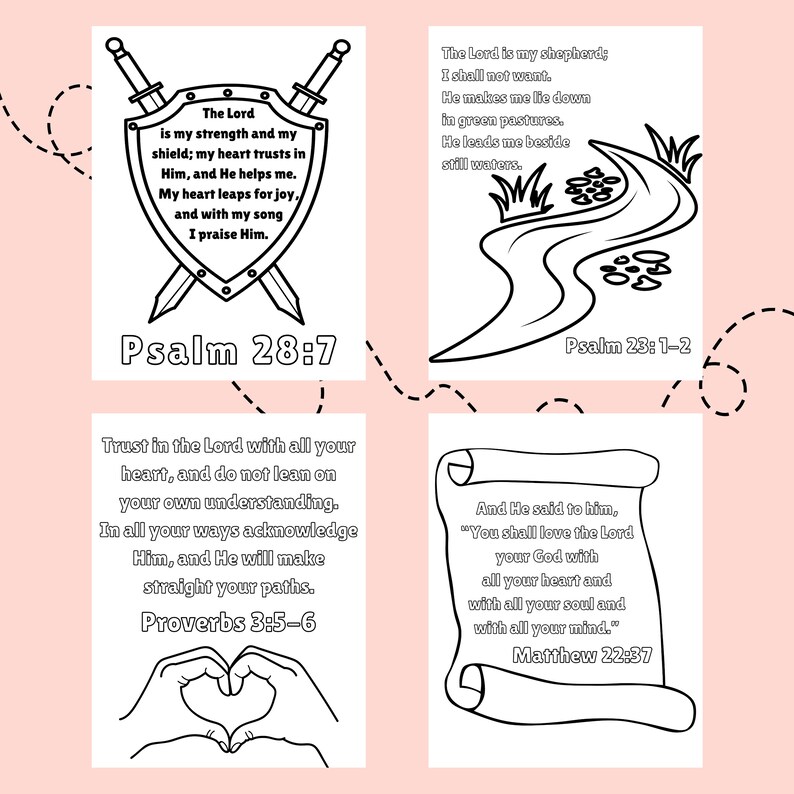 Printable Bible Verse Coloring Pages (20 Count) - Etsy
