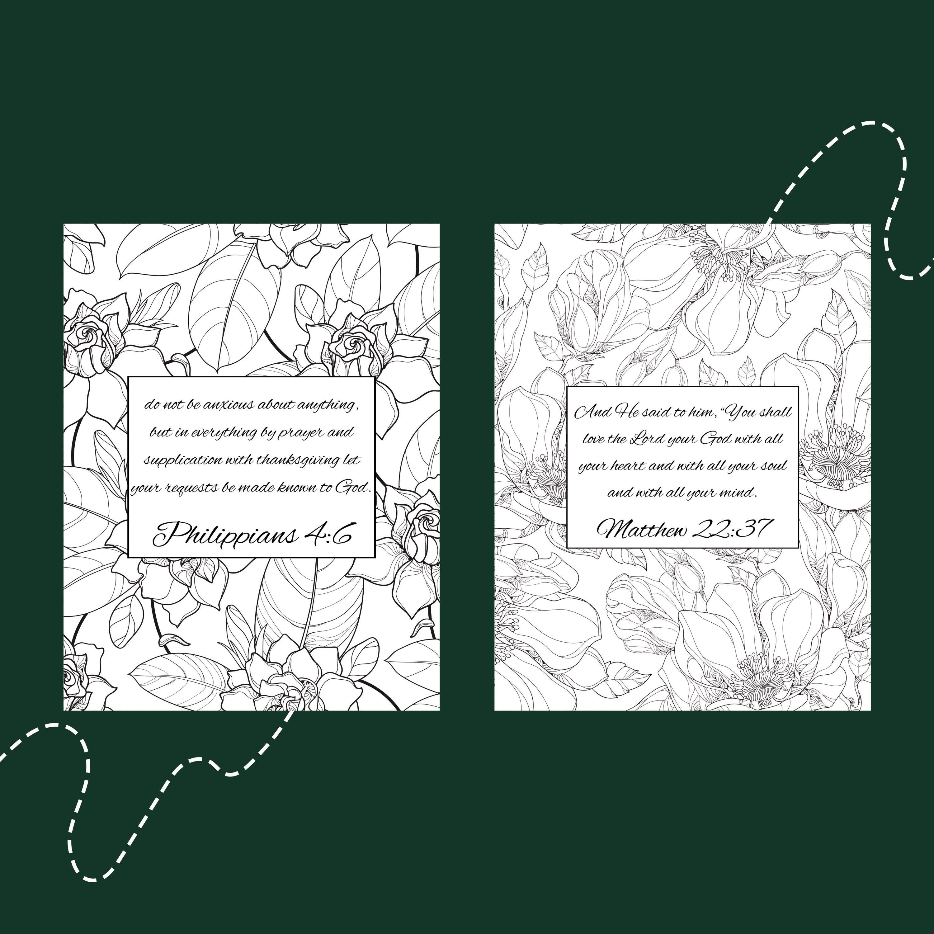 Printable Floral Bible Verse Coloring Pages - Etsy