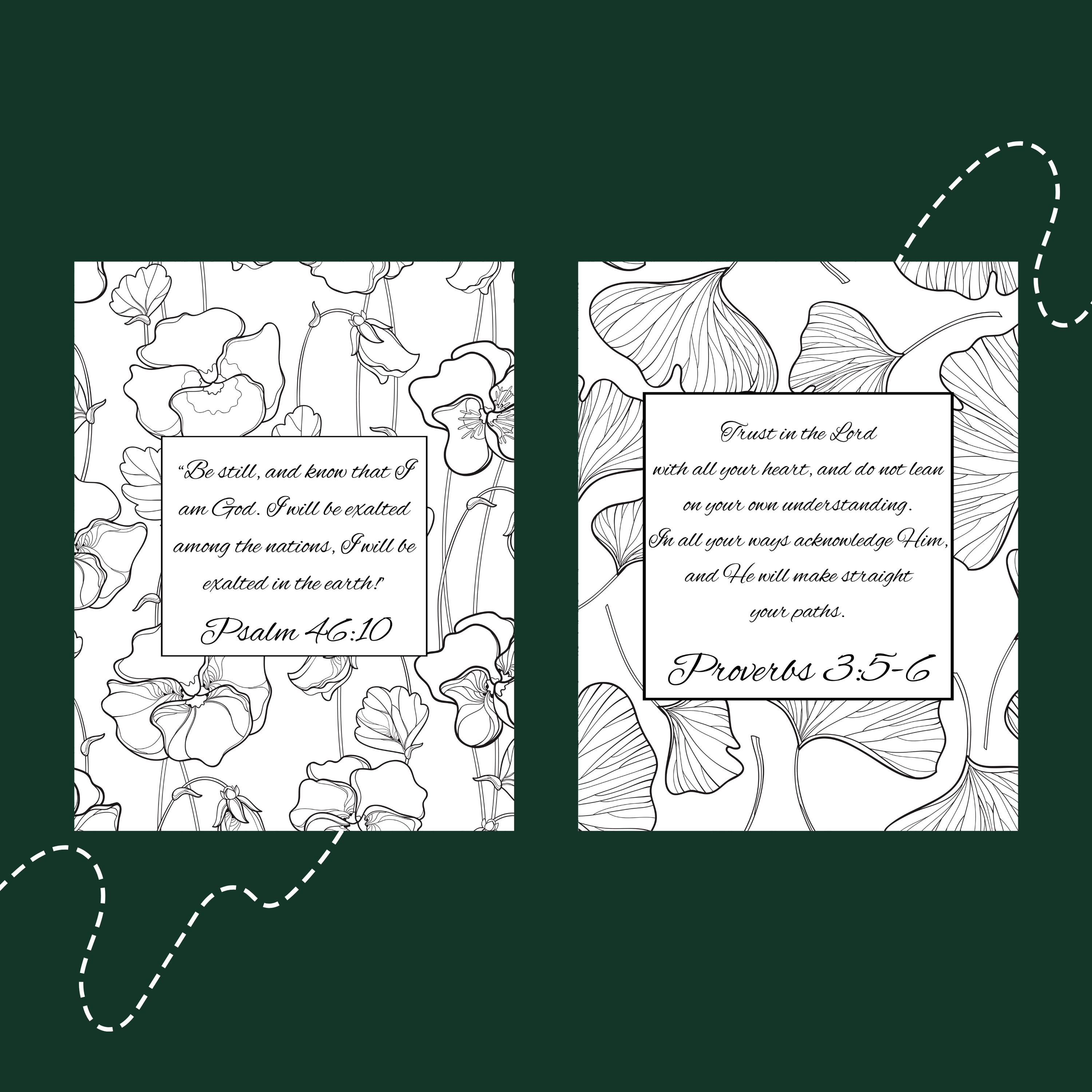 Printable Floral Bible Verse Coloring Pages - Etsy