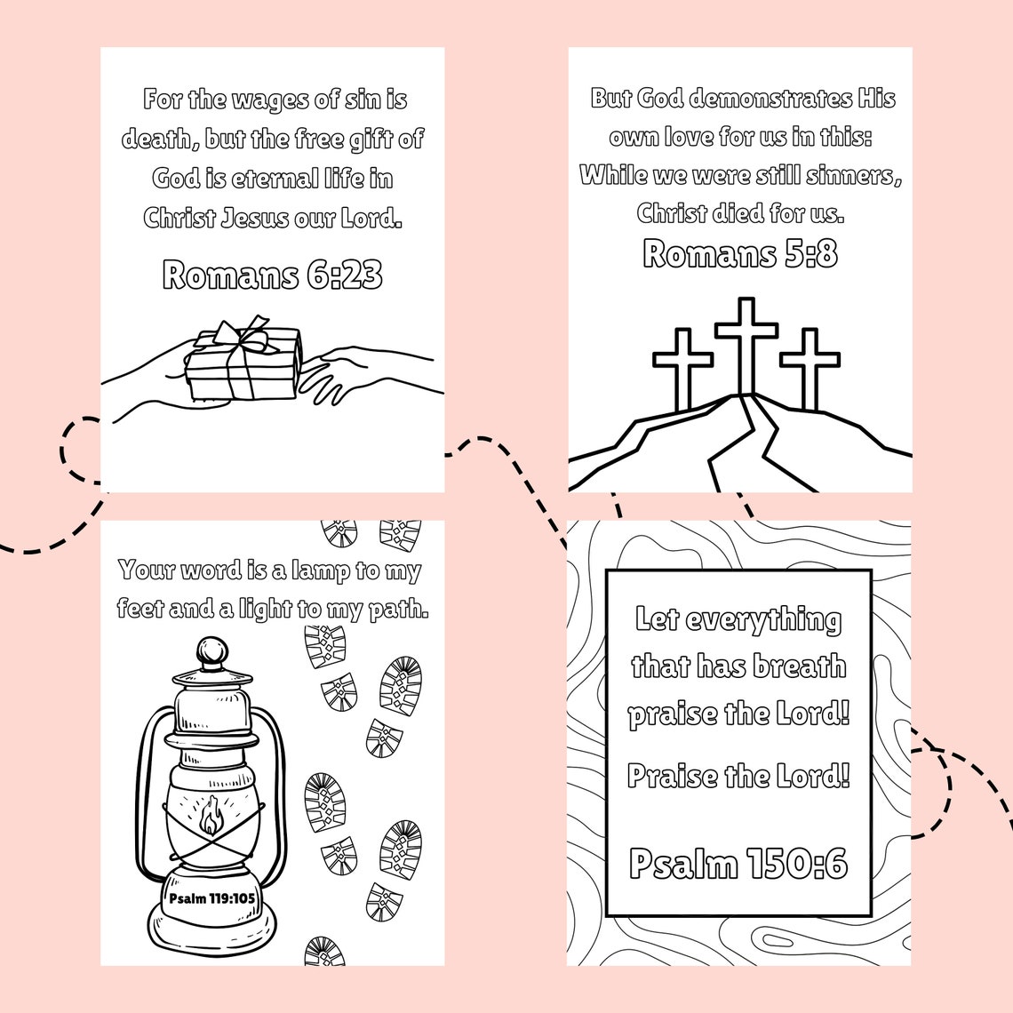 Printable Bible Verse Coloring Pages (20 Count) - Etsy