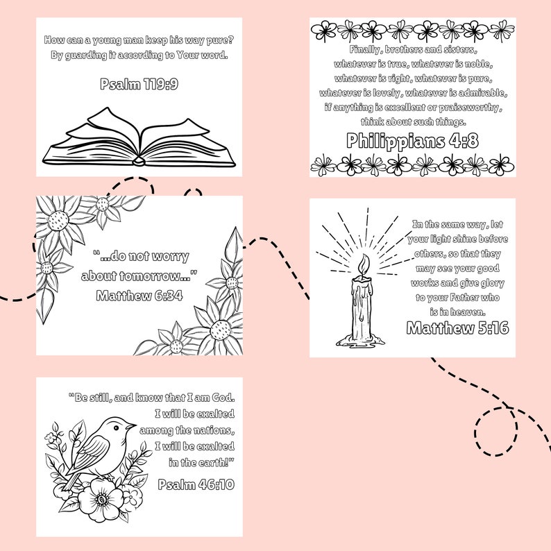 Printable Bible Verse Coloring Pages (20 Count) - Etsy
