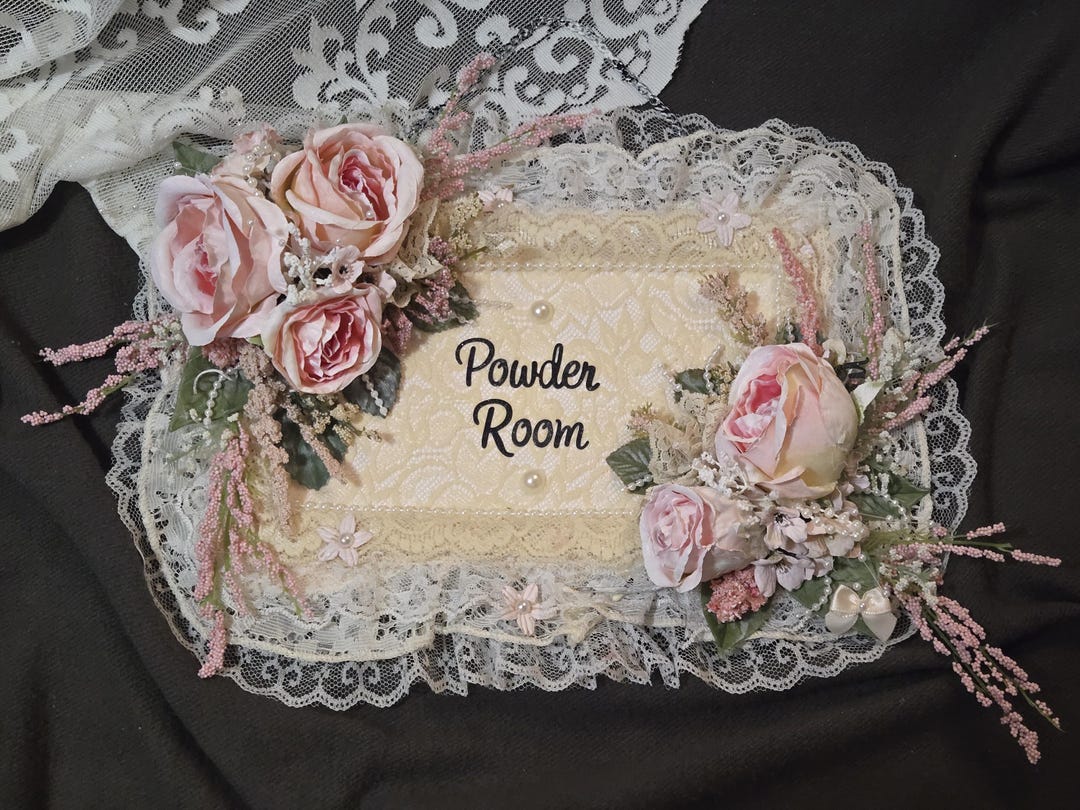 Powder Room Wall Hanging, Shabby Chic Bathroom, Shabby Chic Decor ...