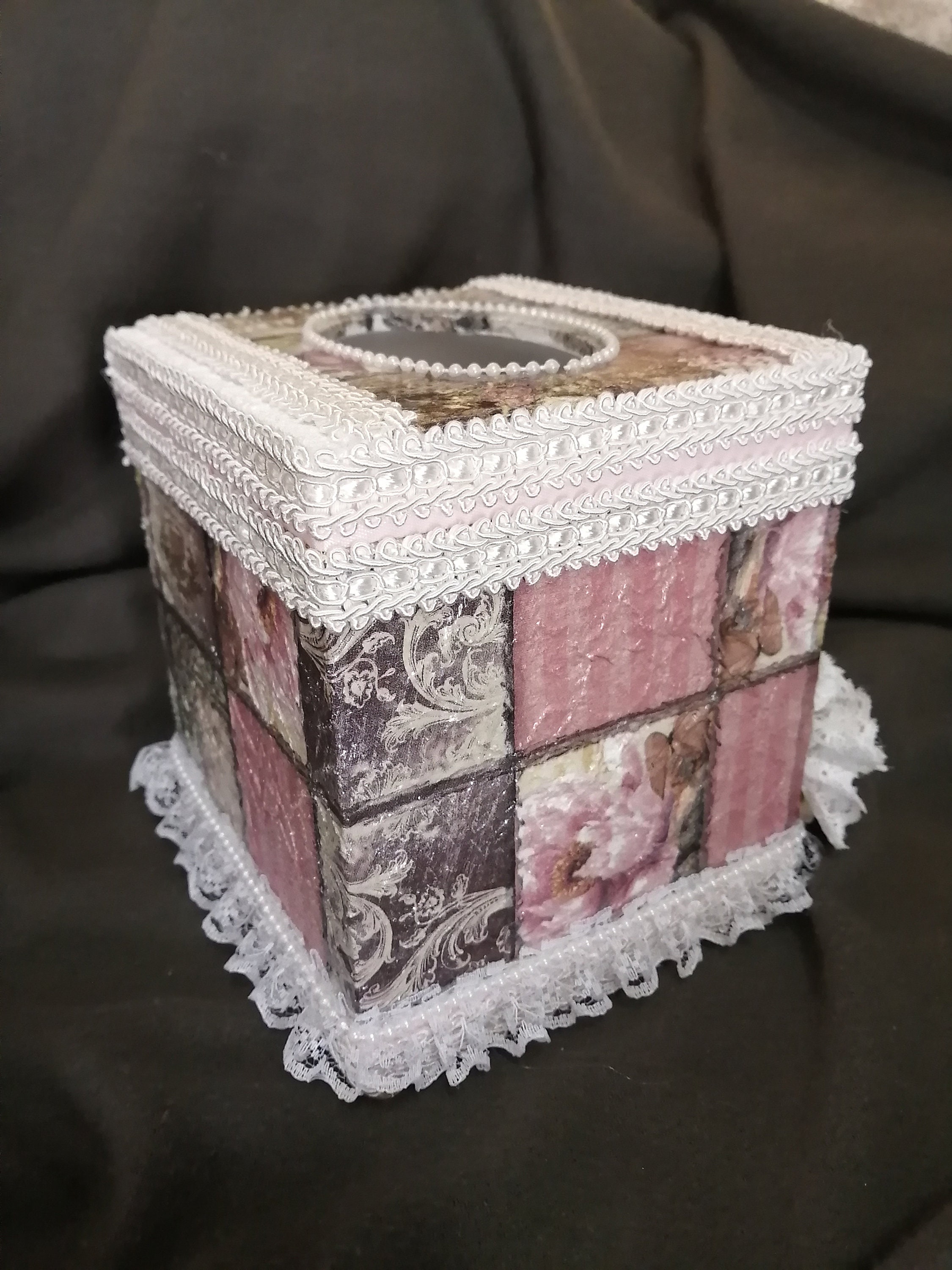 Shabby Chic Bathroom, Shabby Chic Decor, Shabby Chic Tissue Box, Tissue Holder, Cube Tissue Box ...