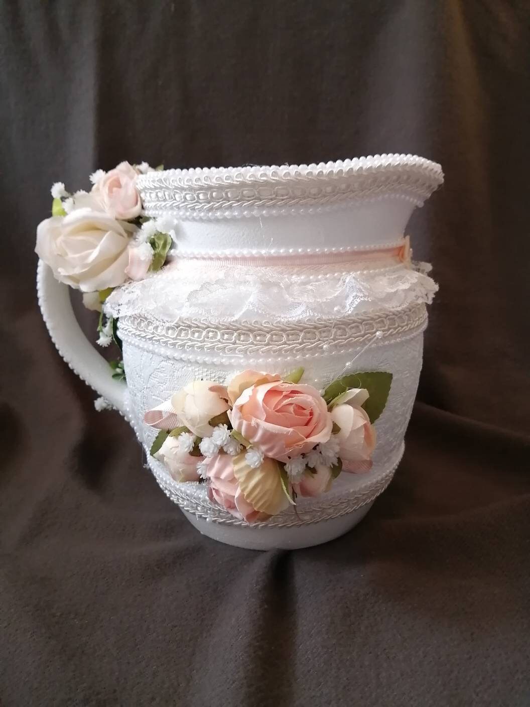 Shabby Chic Decor, Shabby Chic Bathroom, Pitcher, Shabby Chic Pitcher ...