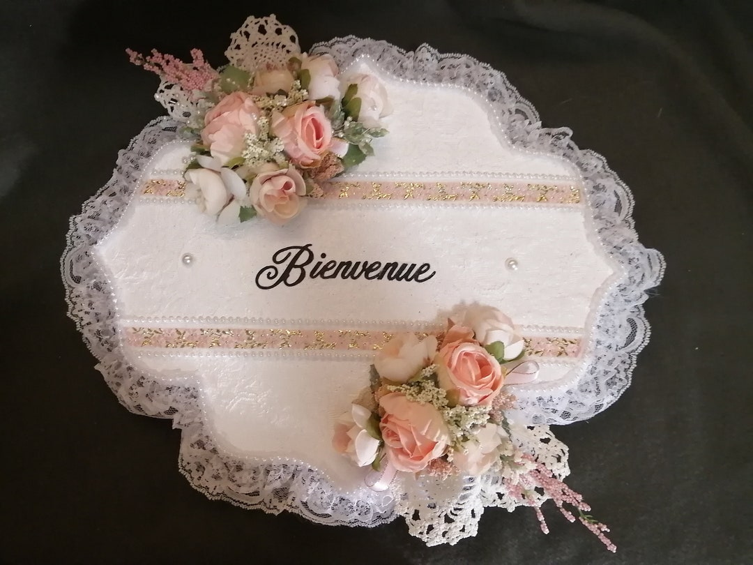 Wood Bienvenue Wall Hanging, Shabby Chic Decor, Shabby Chic Wall ...