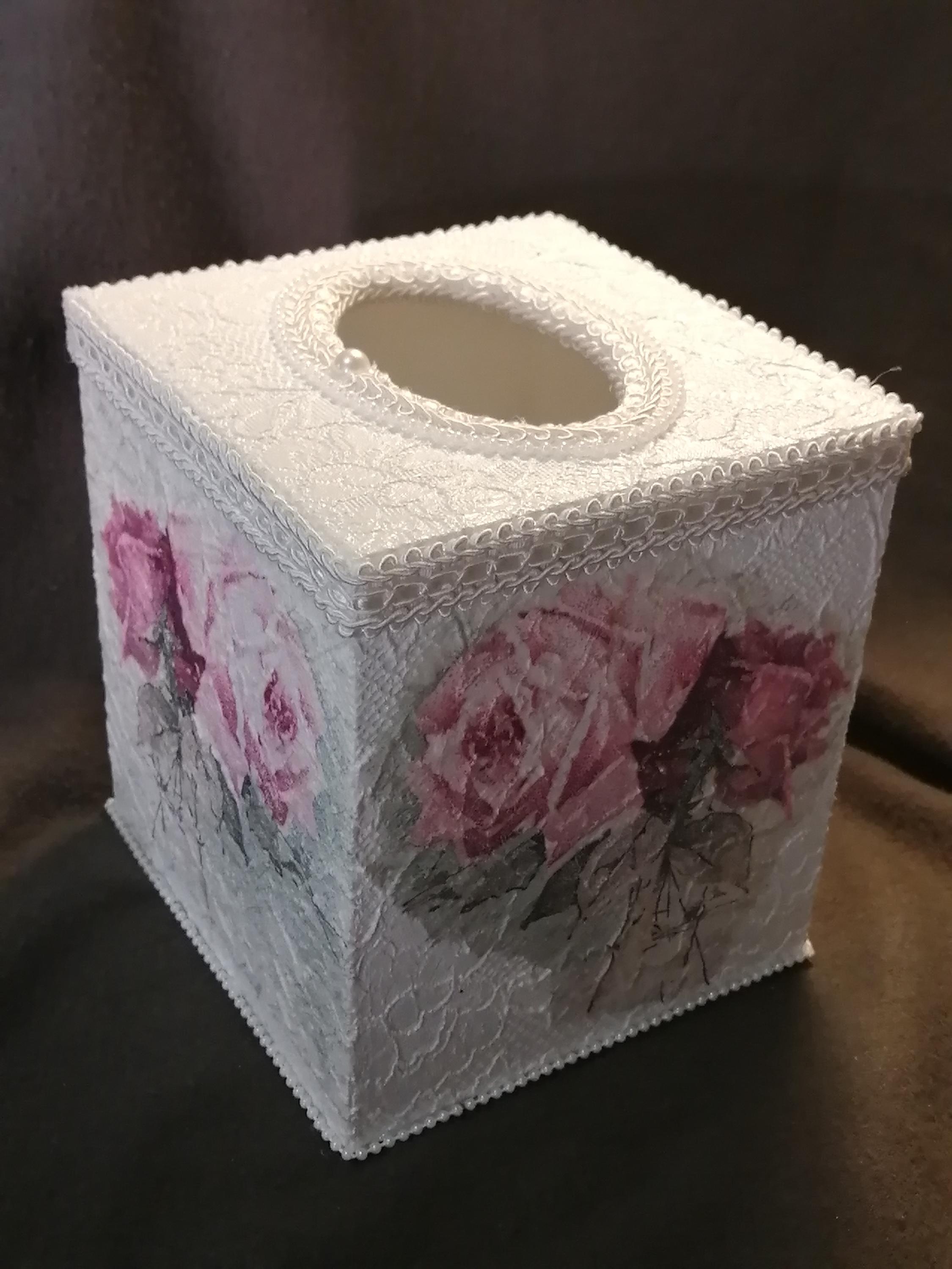 Tissue Box Cover, Shabby Chic Decor, Shabby Chic Tissue Box Cover ...