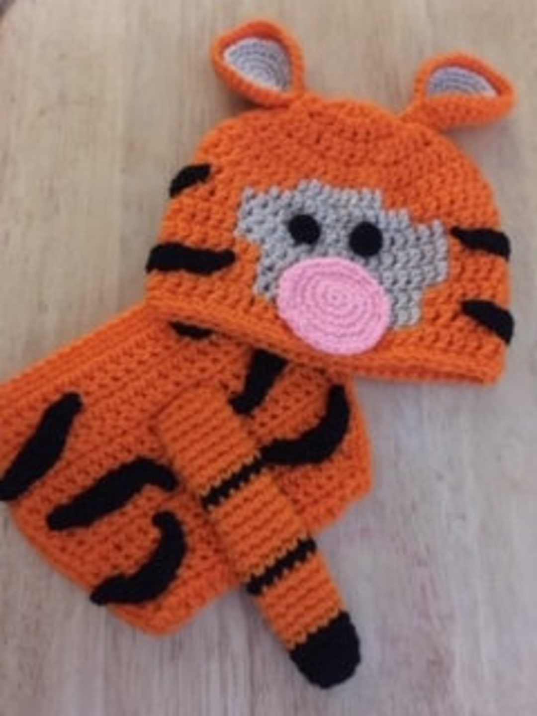 Tigger Inspired Crochet Beanie and Diaper Cover Set - Etsy