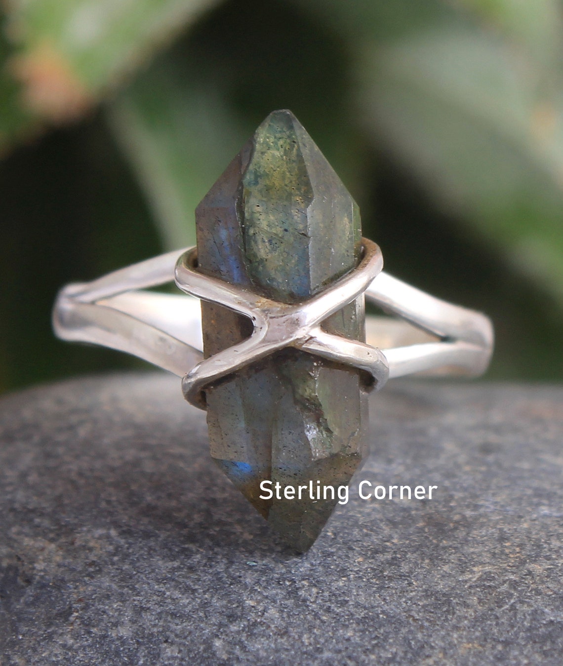 Forever charm silver ring Labradorite Pencil ring Gemstone | Etsy