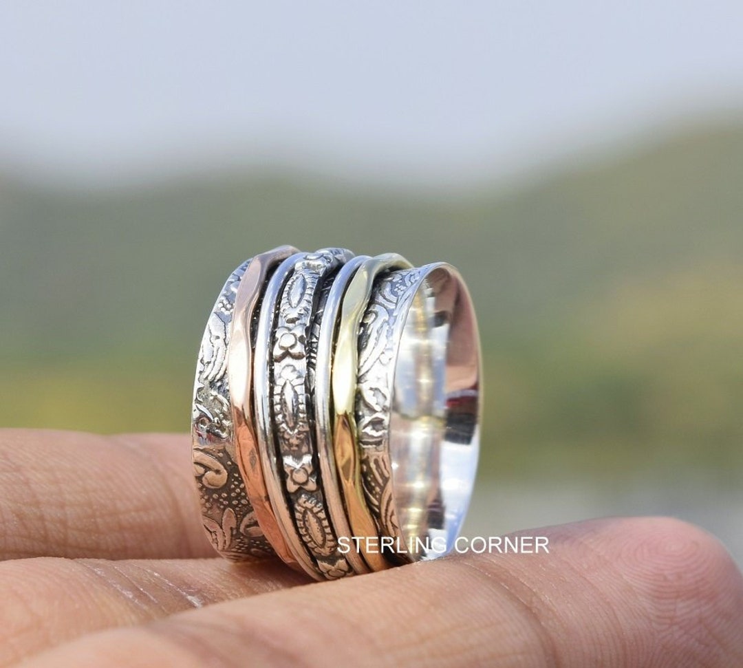 Most Popular Spinner Ring Quality Textured Ring Spinning - Etsy