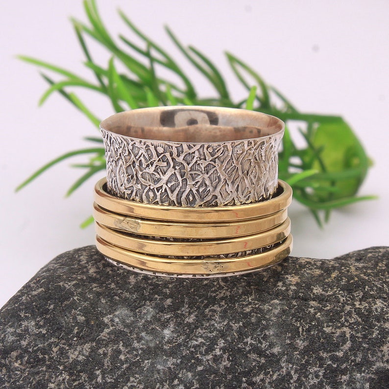 Spinner Ring Texture Ring Spinning Ring Organic Ring | Etsy