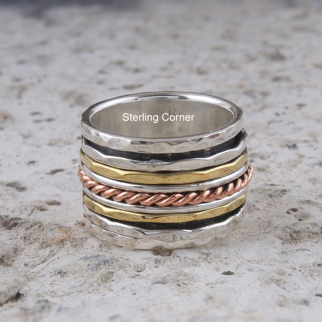 Spin Multi Band Spinner Ring, Quality Ring, Moving Spinning Band, Real ...