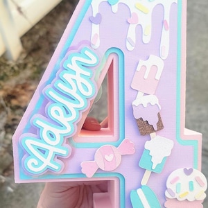 Four Ever Sweet Personalized 3D Number 4, Sweets Birthday Party ...