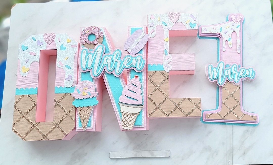 Sweet One First Birthday 3D Letters, Sweets Theme Party Decoration ...
