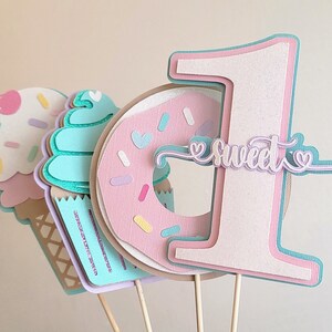 Sweets Party Table Centerpieces,sweet One, Two Sweet, Ice Cream, Donut ...
