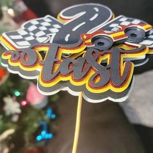 Two Fast Birthday Cake Topper, Race Car 2nd Birthday Cake Topper or ...