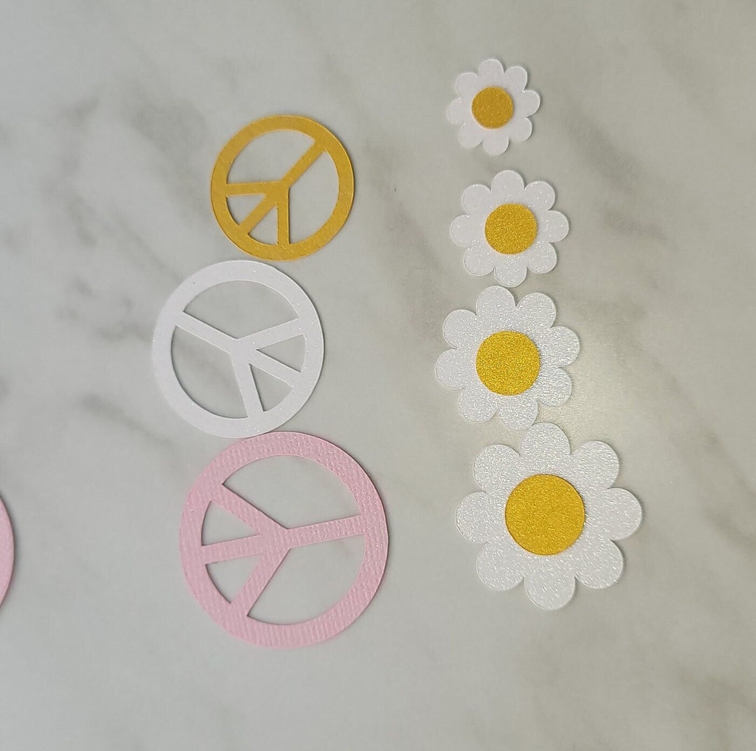 Groovy Confetti, Oversized Confetti, Peace Sign and Daisy Table ...