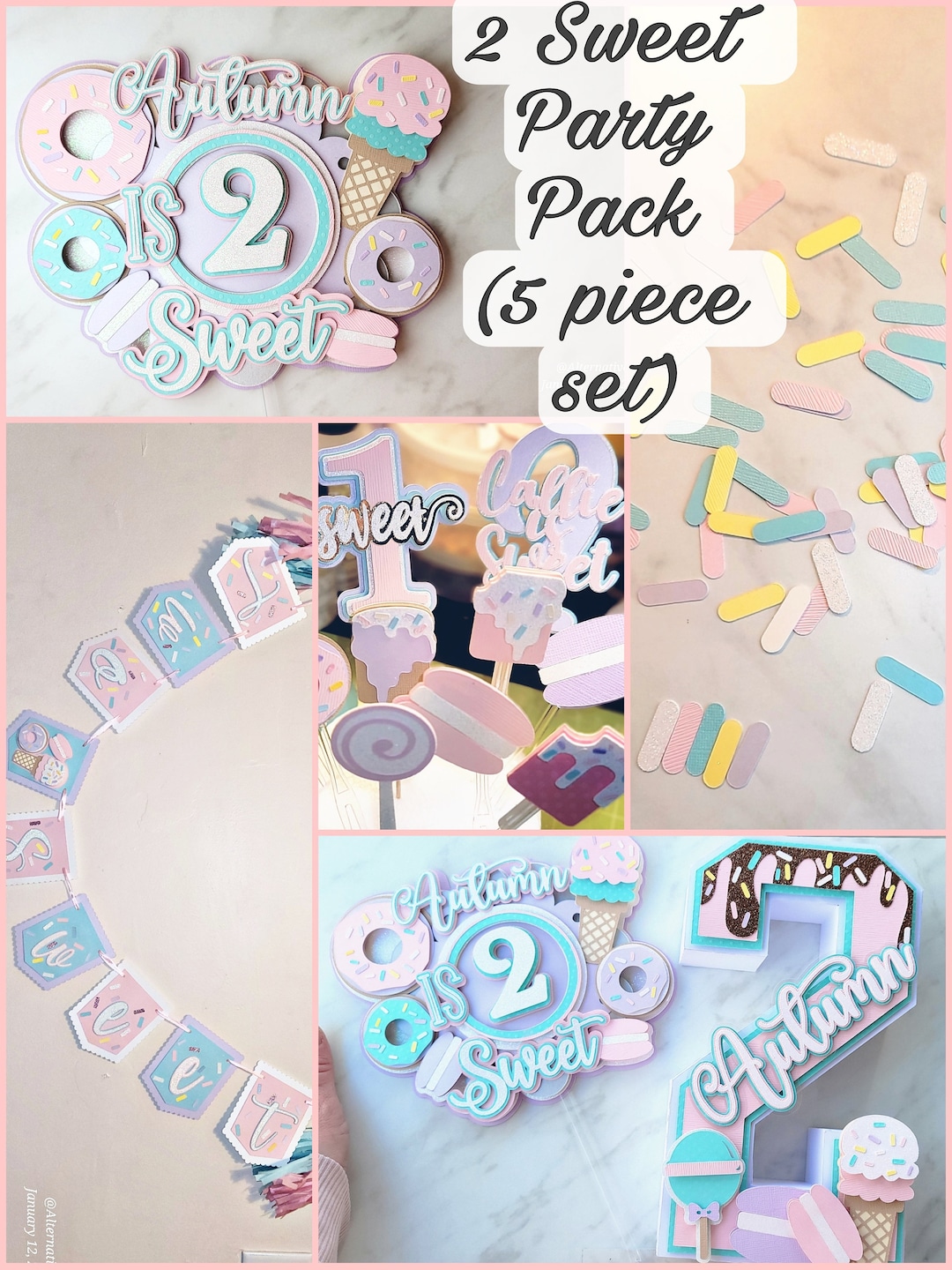 Two Sweet Party Decorations Sweets Birthday Party Set 5 - Etsy