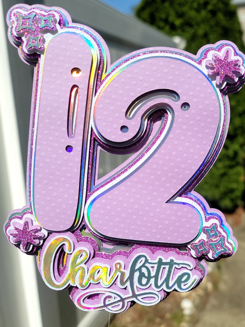 Personalized Birthday Cake Topper, Custom Name and Age, Party Decor - Etsy