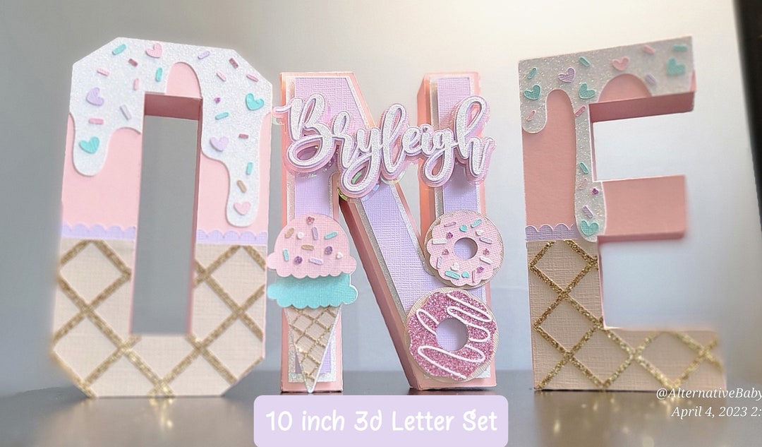 10 Inch Sweet One First Birthday 3D Letters, Sweets Theme Party ...