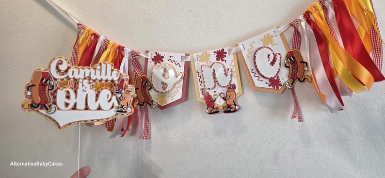 Hot Diggity Dog First Birthday Party Decorations, Cake Topper, High ...