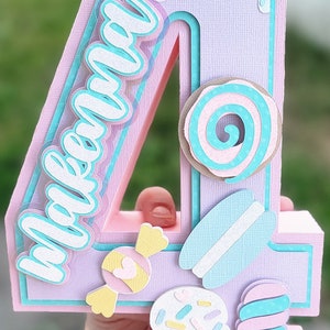Four Ever Sweet Personalized 3D Number 4, Sweets Birthday Party ...