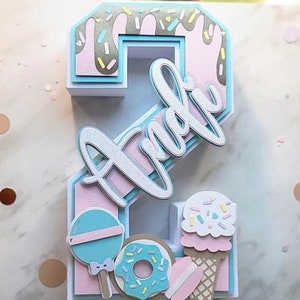 Two Sweet Personalized 3D Number 2, Sweets Birthday Party Decoration or ...