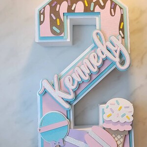 Two Sweet Personalized 3D Number 2, Sweets Birthday Party Decoration or ...