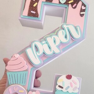 Two Sweet Personalized 3D Number 2, Sweets Birthday Party Decoration or ...