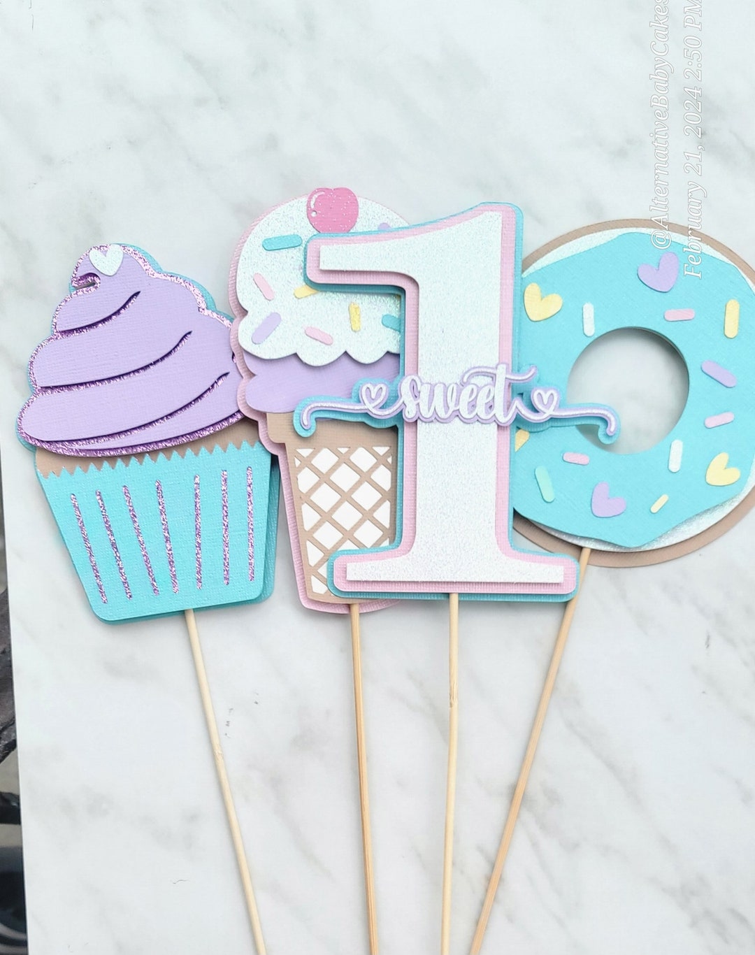 Sweets Party Table Centerpieces,sweet One, Two Sweet, Ice Cream, Donut ...