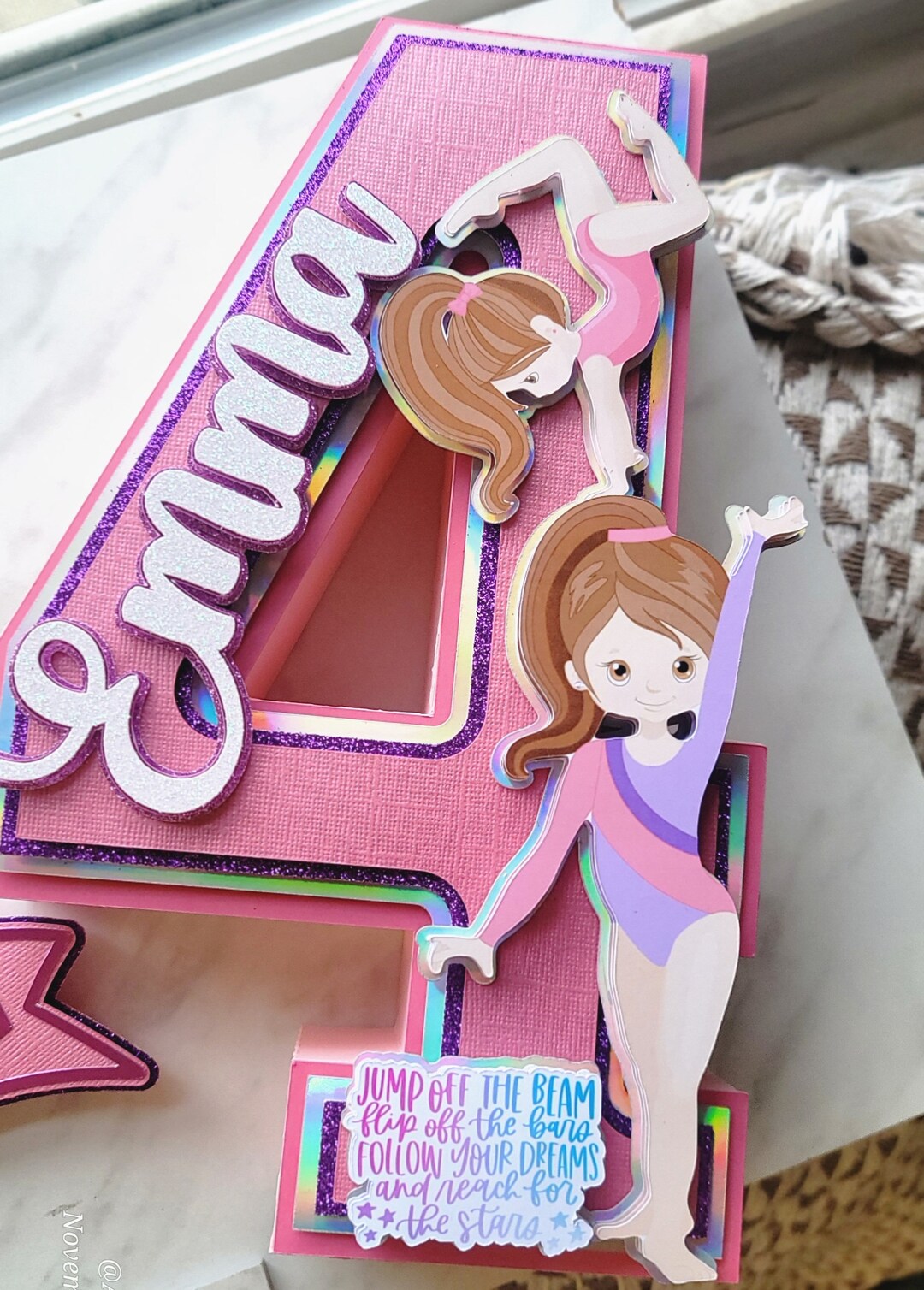 Gymnastics 3d Number Centerpiece, Gymnastics Birthday Decoration - Etsy