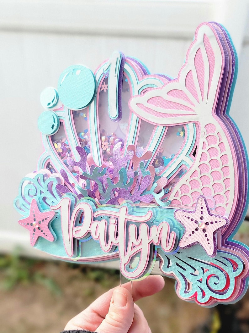 Personalized Mermaid Tail Shaker Cake Topper, Under the Sea Party - Etsy