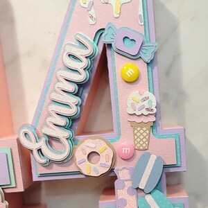 Four Ever Sweet Personalized 3D Number 4, Sweets Birthday Party ...